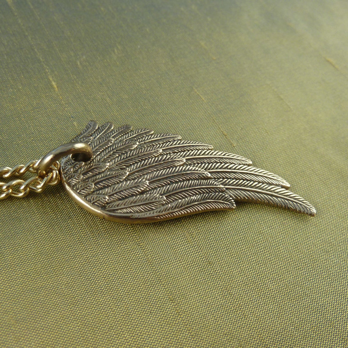 Angel Wing Necklace - Bronze Angel Wing Pendant - Wing Necklace - Etsy