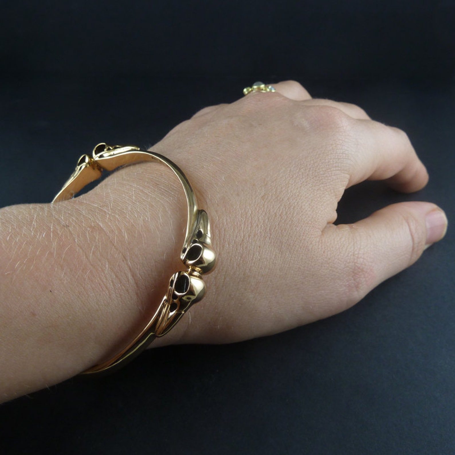 Bird Skull Bangle - Bronze Raven Skull Bangle - Etsy