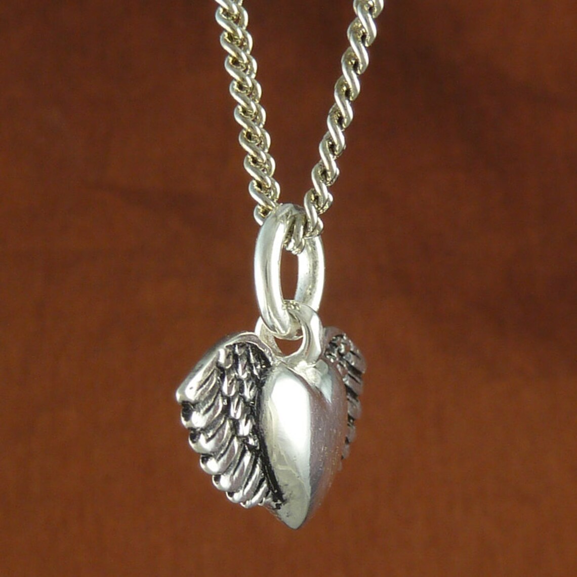 Flying Heart Necklace Antique Silver Winged Heart Pendant - Etsy