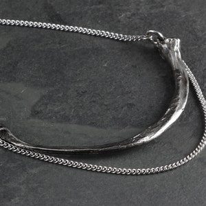 Snake Rib Necklace - Antique Silver Python Rib Necklace - Silver Bone ...