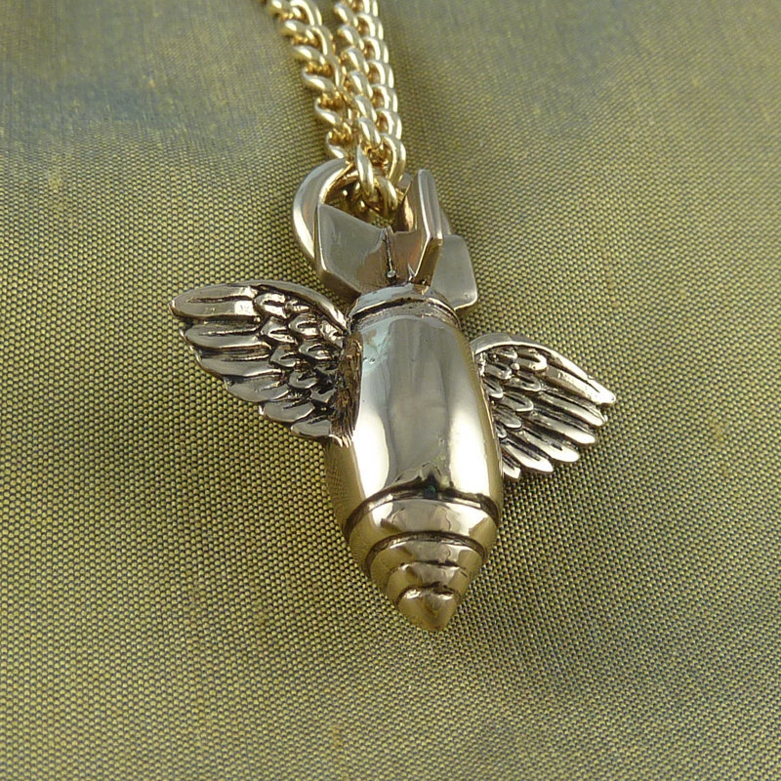 Bomb Necklace - Bronze Flying Bomb Pendant - Etsy