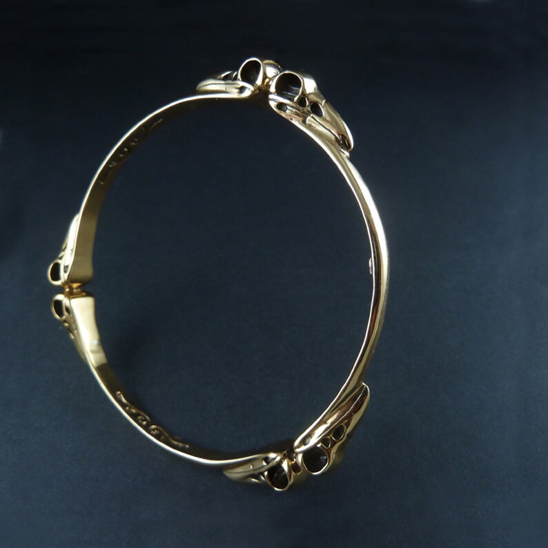 Bird Skull Bangle - Bronze Raven Skull Bangle - Etsy