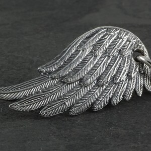 Raven Wing Necklace - Sterling Silver Bird Wing Pendant - Angel Wing ...