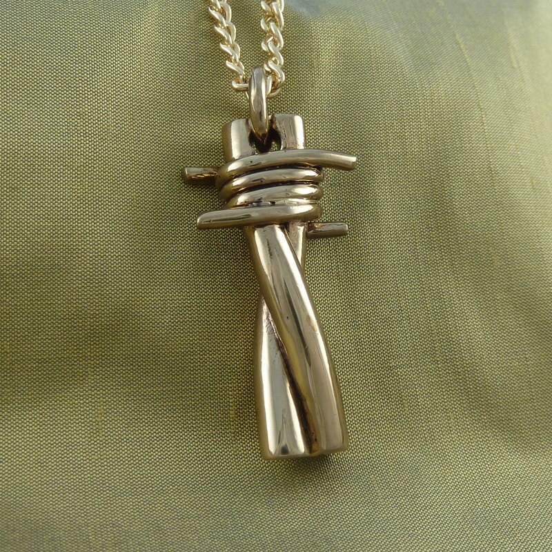 Punk Necklace - Barbed Wire Necklace - Bronze Barbed Wire Pendant - Etsy