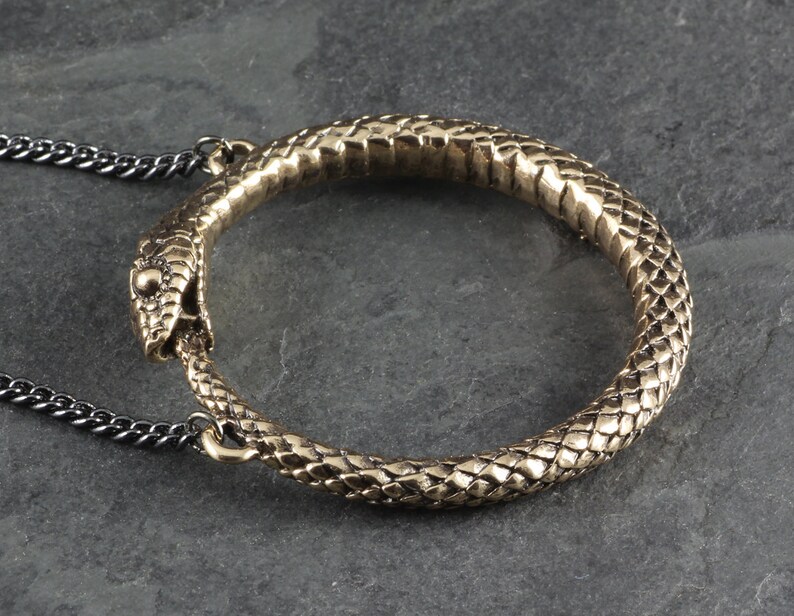 Ouroboros Necklace - Bronze Ouroboros Pendant - Snake Necklace - Etsy