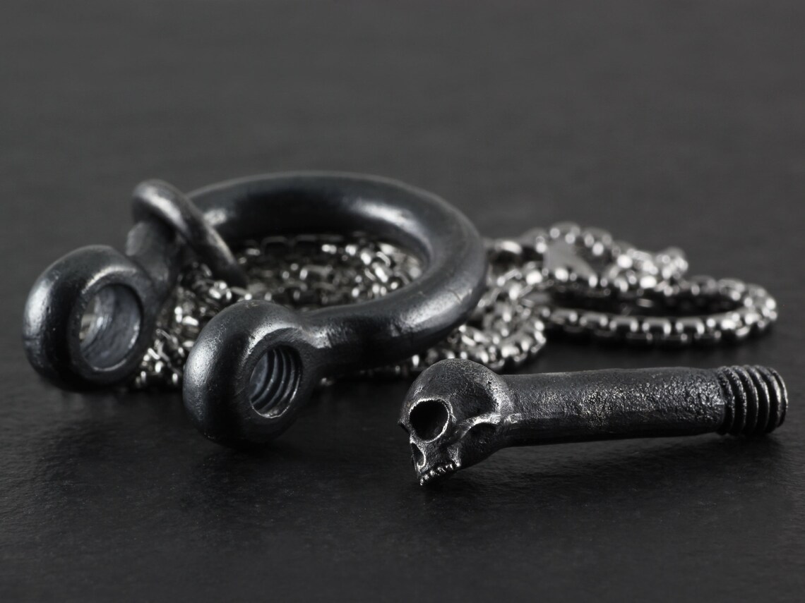 Shackle Necklace Sterling Silver Shackle Pendant Shackle - Etsy