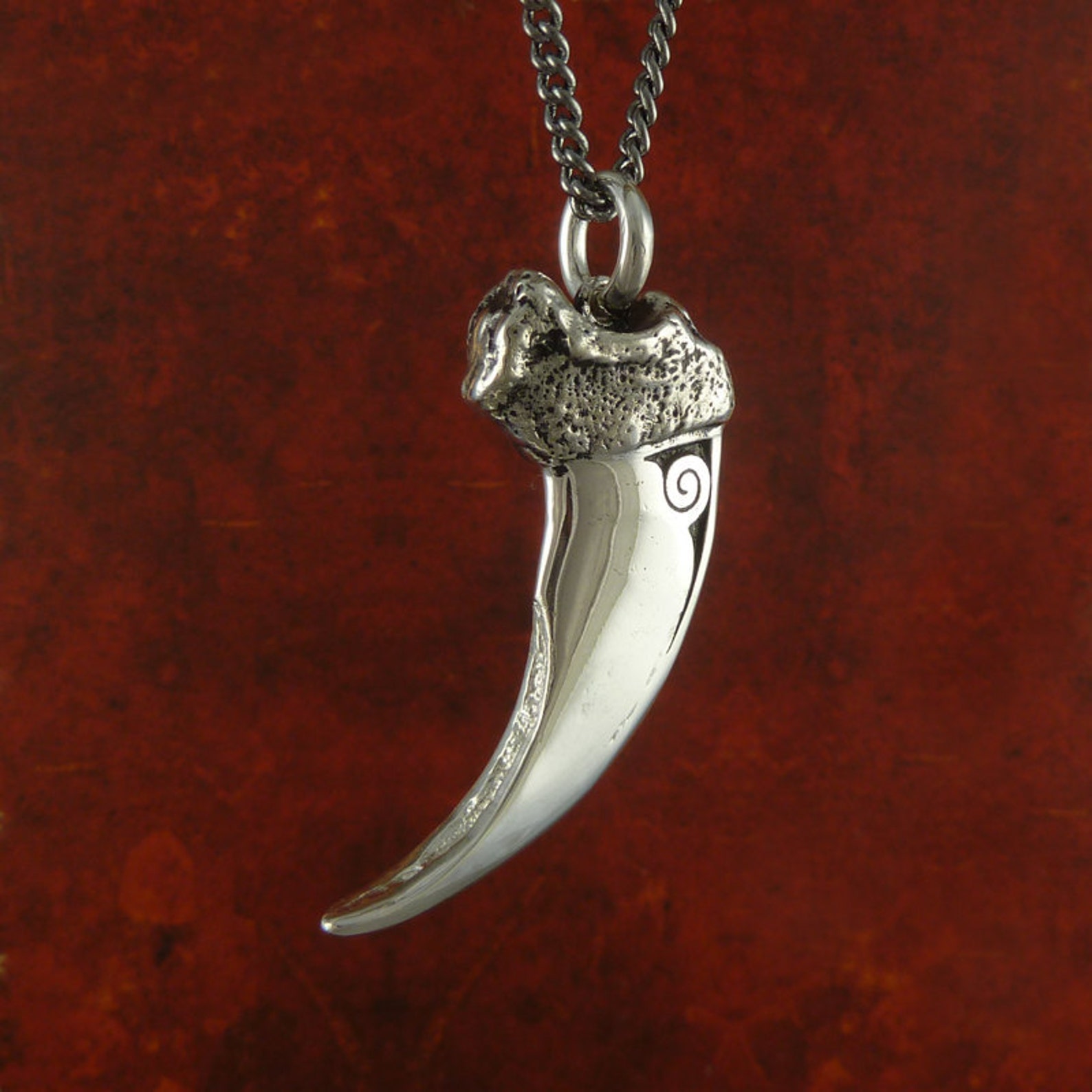Bear Claw Necklace - Antique Silver Bear Claw Pendant - Bear Necklace ...
