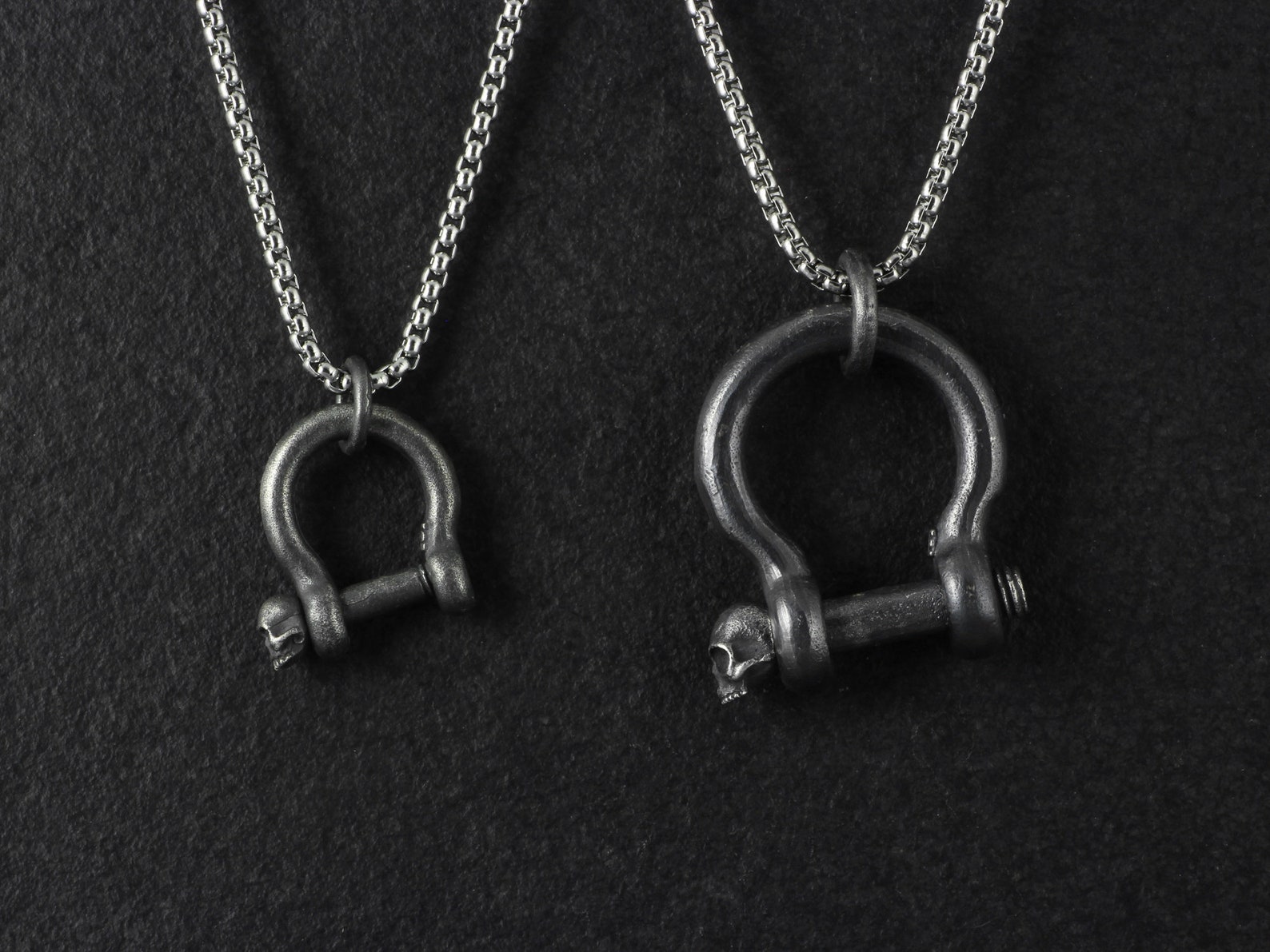 Shackle Necklace Sterling Silver Shackle Pendant Shackle | Etsy