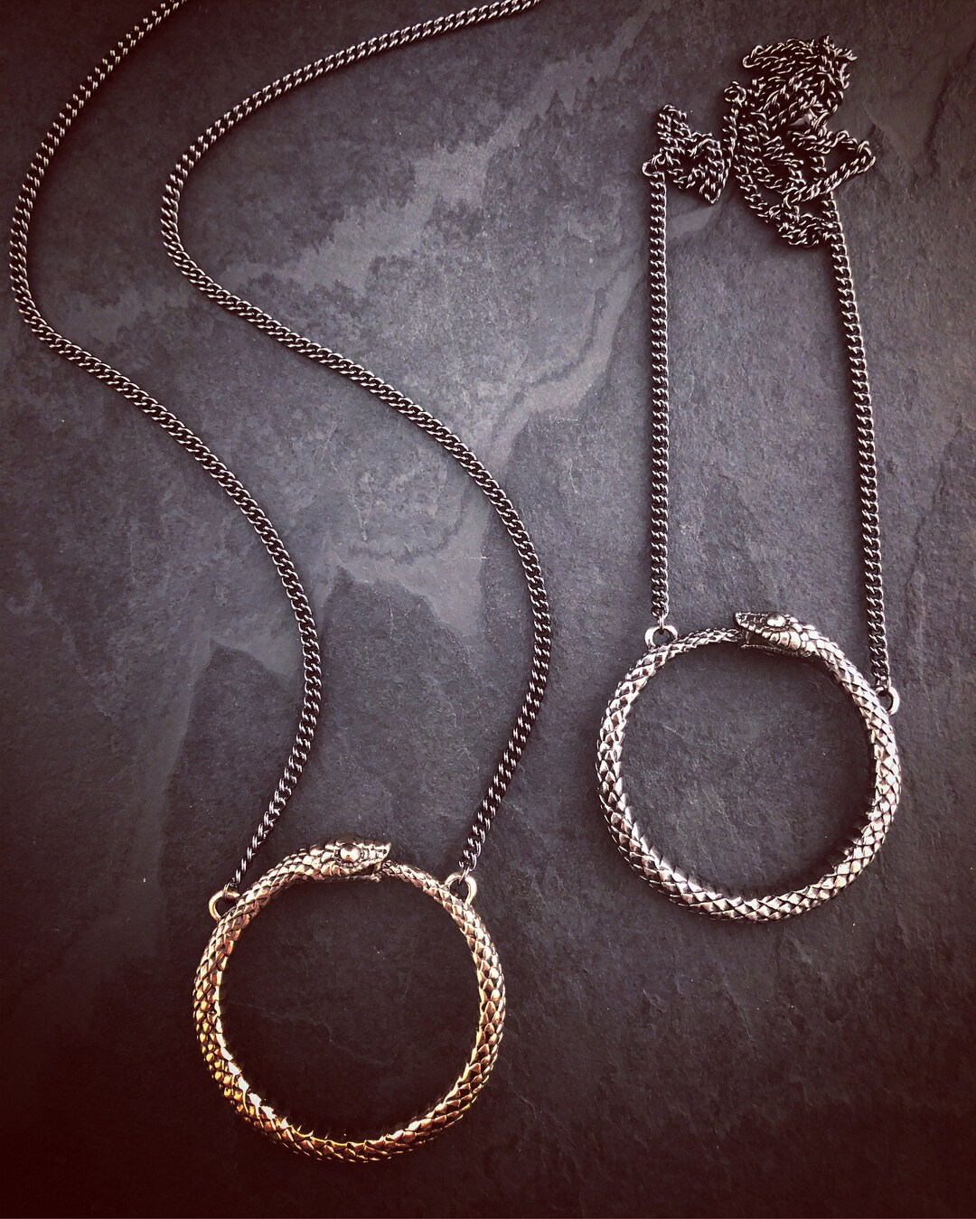 Ouroboros Necklace Antique Silver Ouroboros Pendant Snake Necklace - Etsy