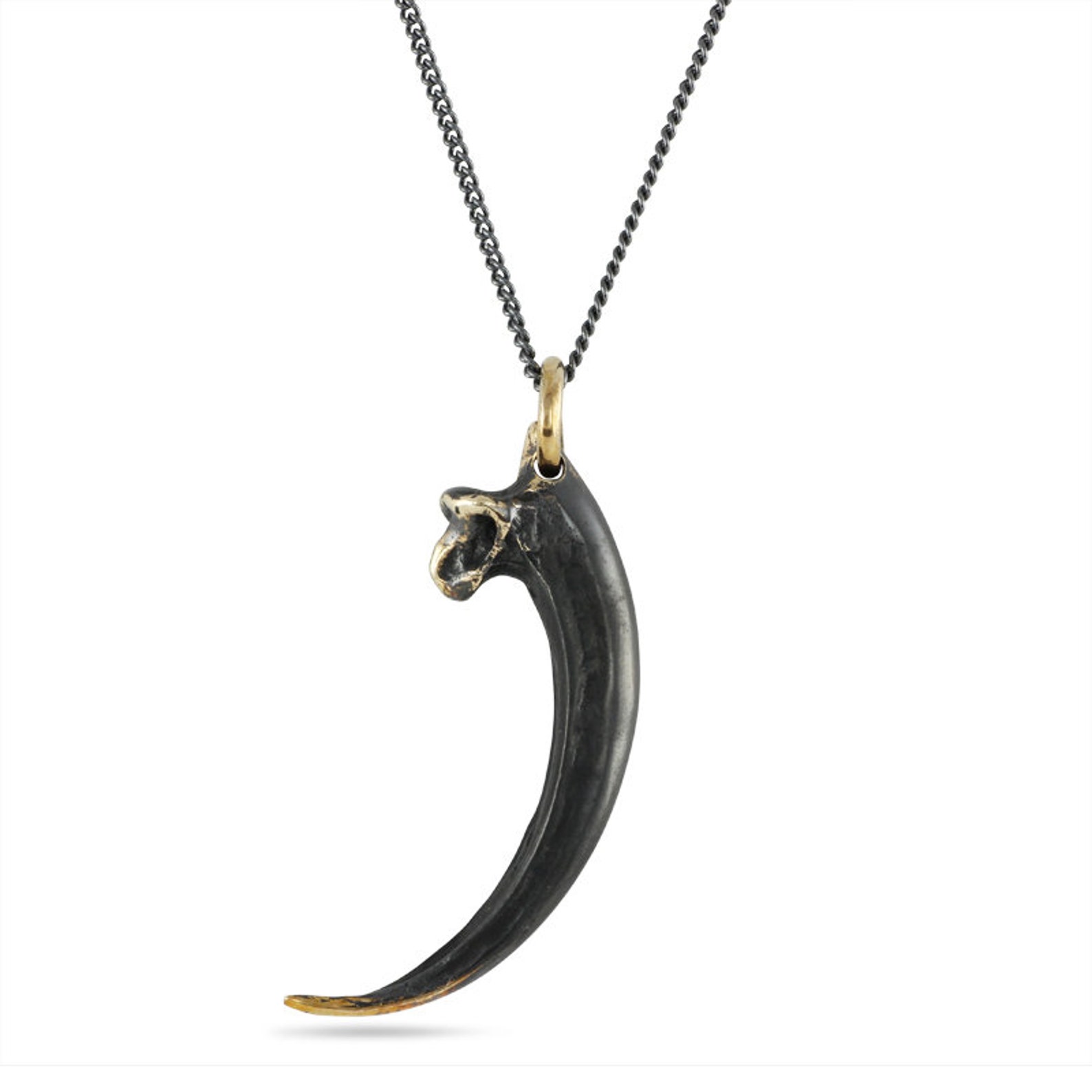 Talon Necklace - Black Golden Eagle Talon Pendant - Etsy