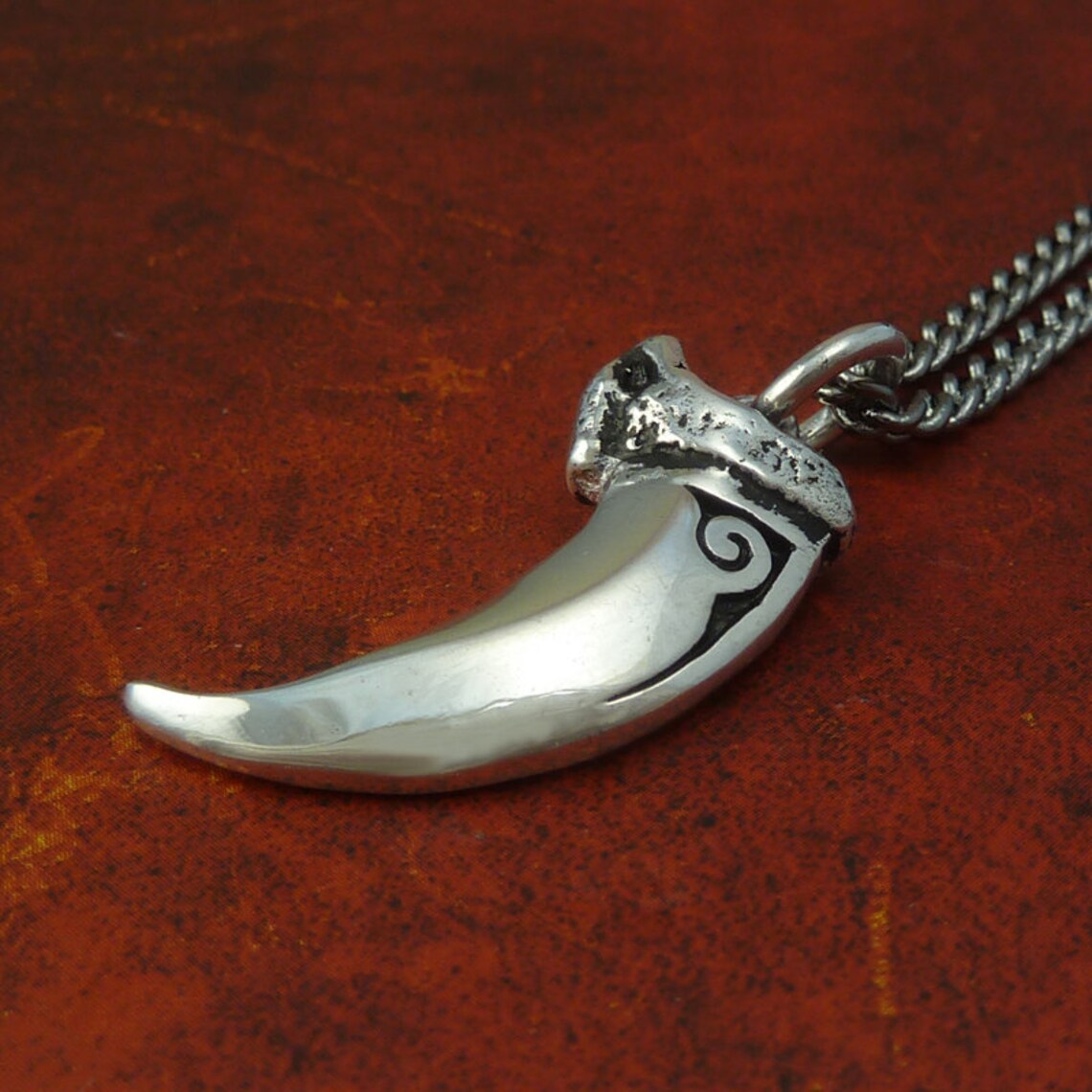 Wolf Claw Necklace - Antique Silver Wolf Claw Pendant - Claw Necklace ...