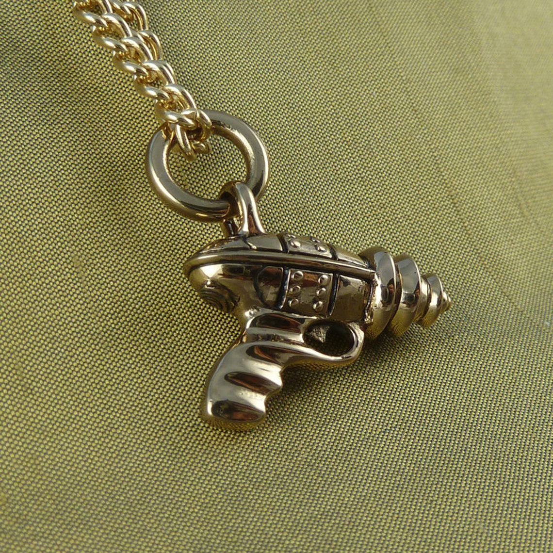 Ray Gun Necklace Bronze Ray Gun Pendant Sci Fi Necklace | Etsy