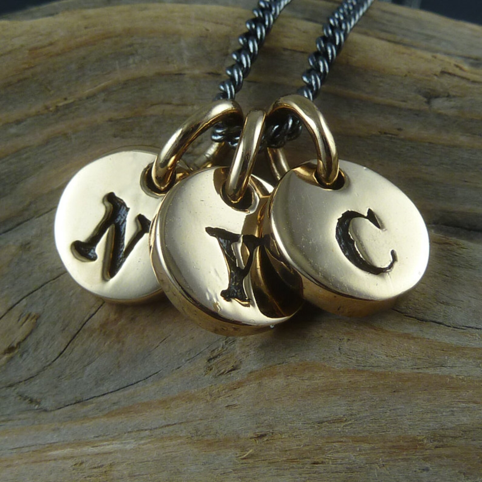 NYC Necklace - Bronze New York City Initial Charm Necklace - Etsy