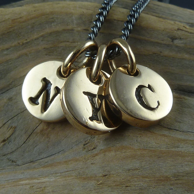 NYC Necklace Bronze New York City Initial Charm Necklace | Etsy