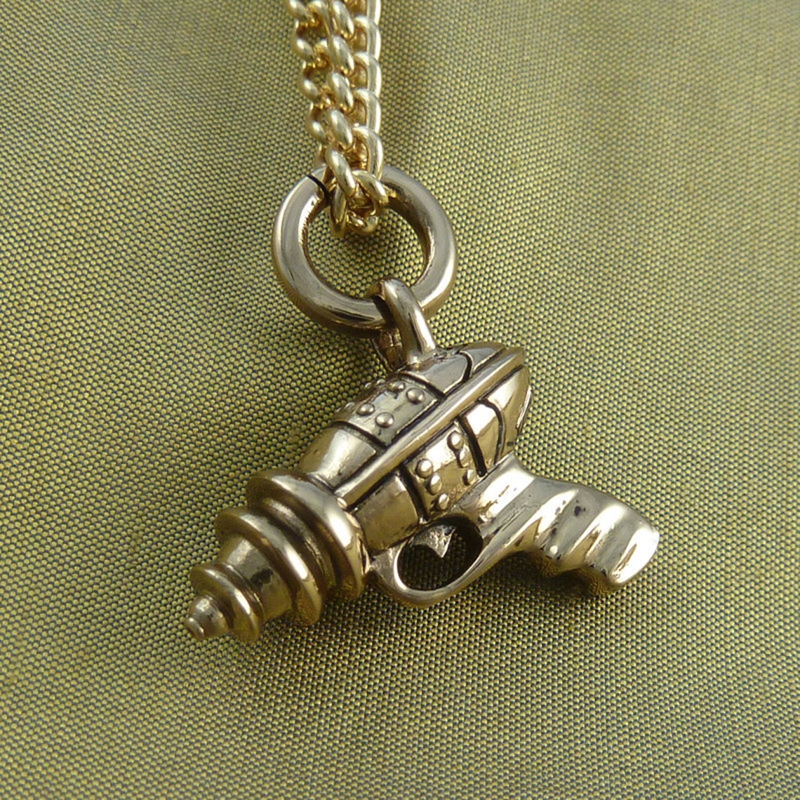 Ray Gun Necklace Bronze Ray Gun Pendant Sci Fi Necklace | Etsy