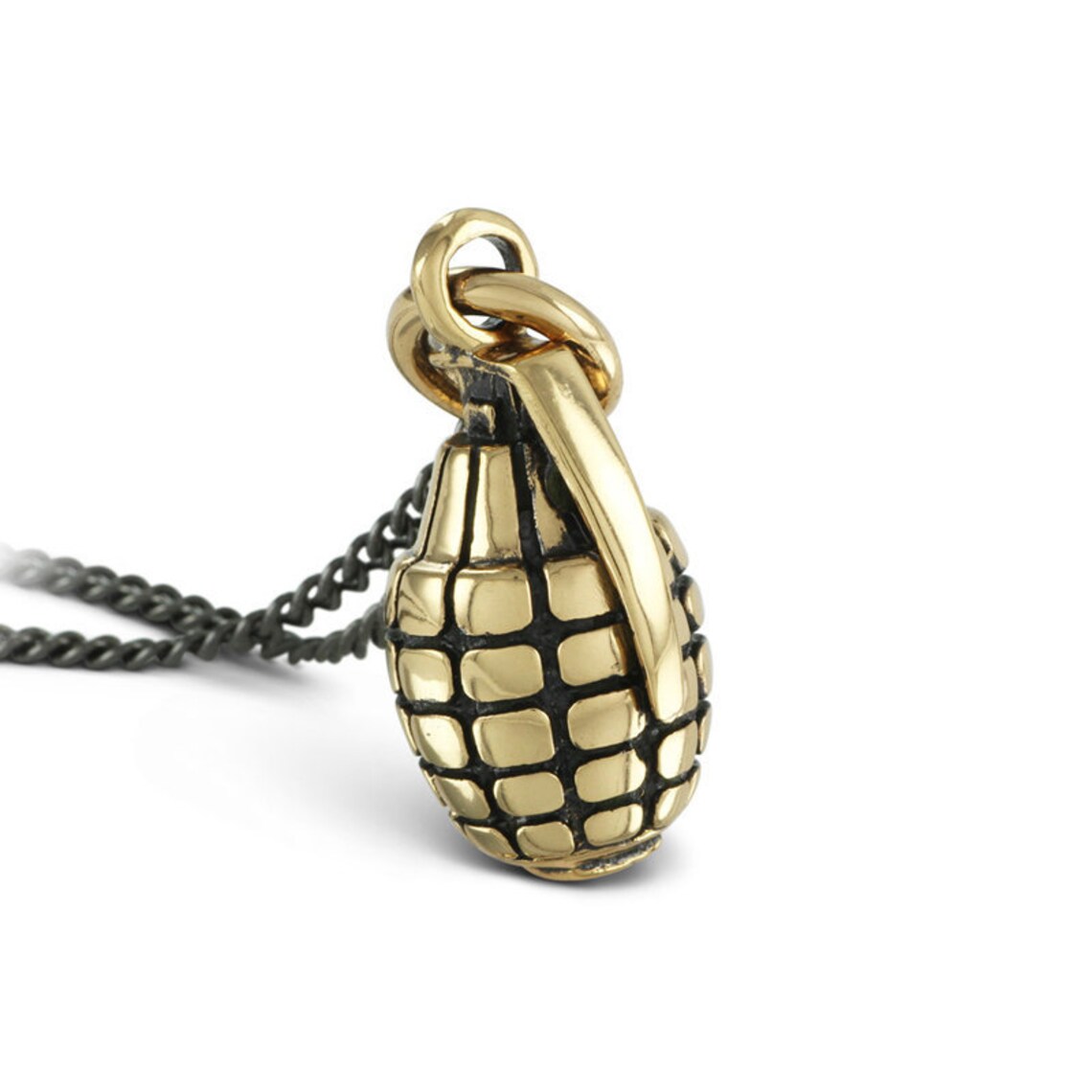 Grenade Necklace - Bronze Hand Grenade Pendant - Etsy