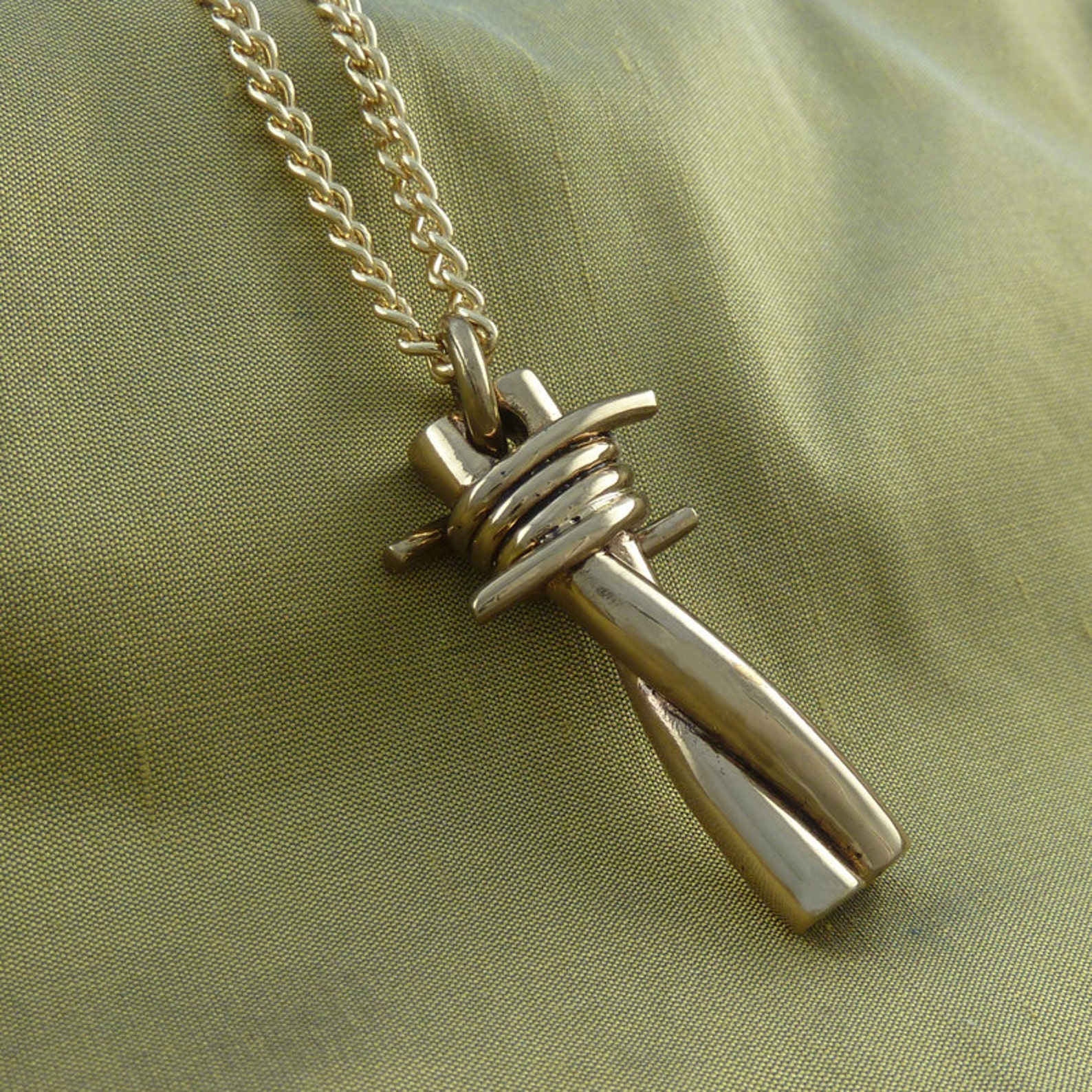 Punk Necklace - Barbed Wire Necklace - Bronze Barbed Wire Pendant - Etsy