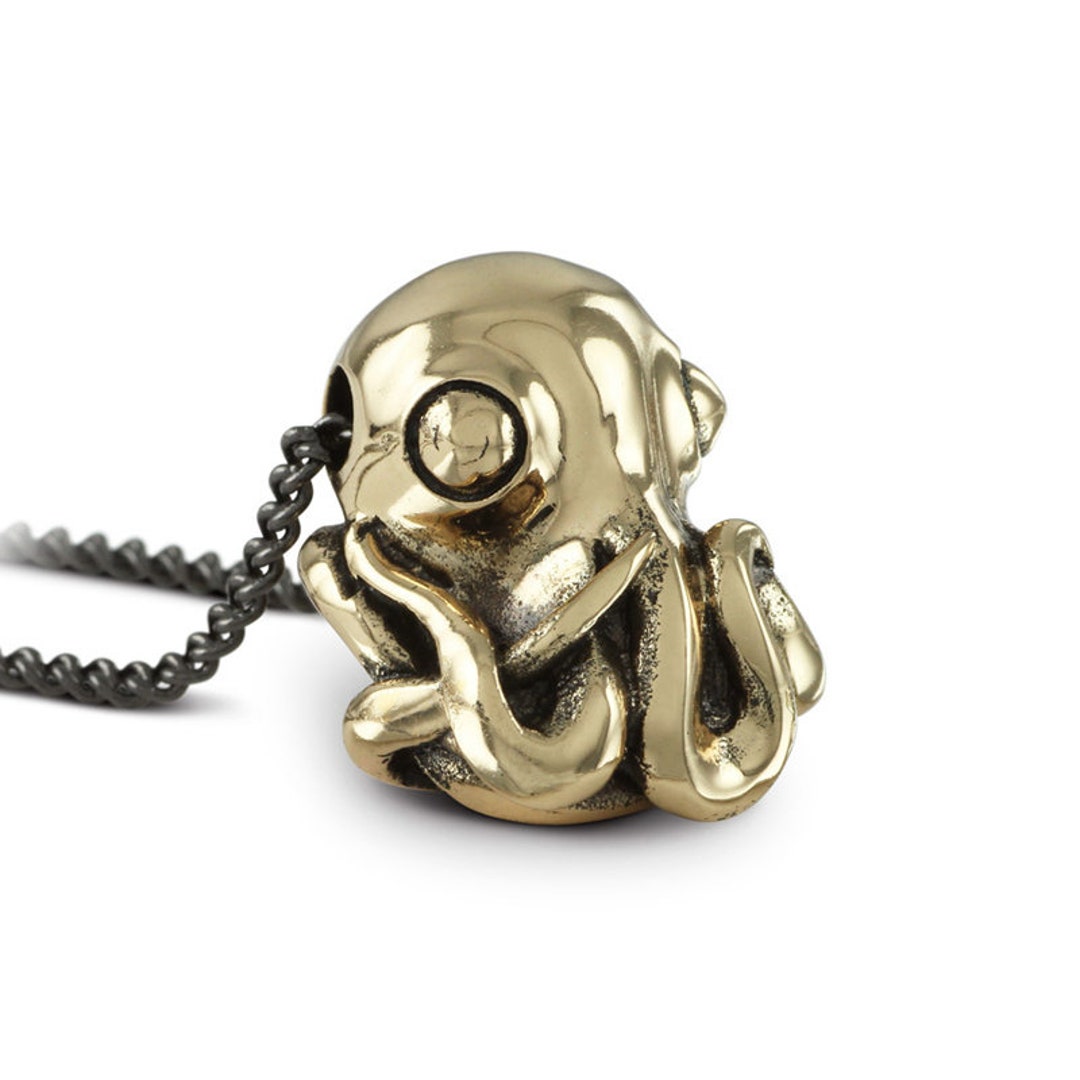 Octopus Necklace - Bronze Octopus Pendant - Octopus Jewelry - Etsy
