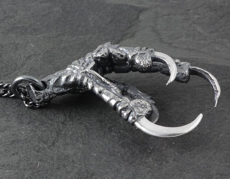 Crow Claw Necklace Sterling Silver Crow Foot Pendant Bird - Etsy