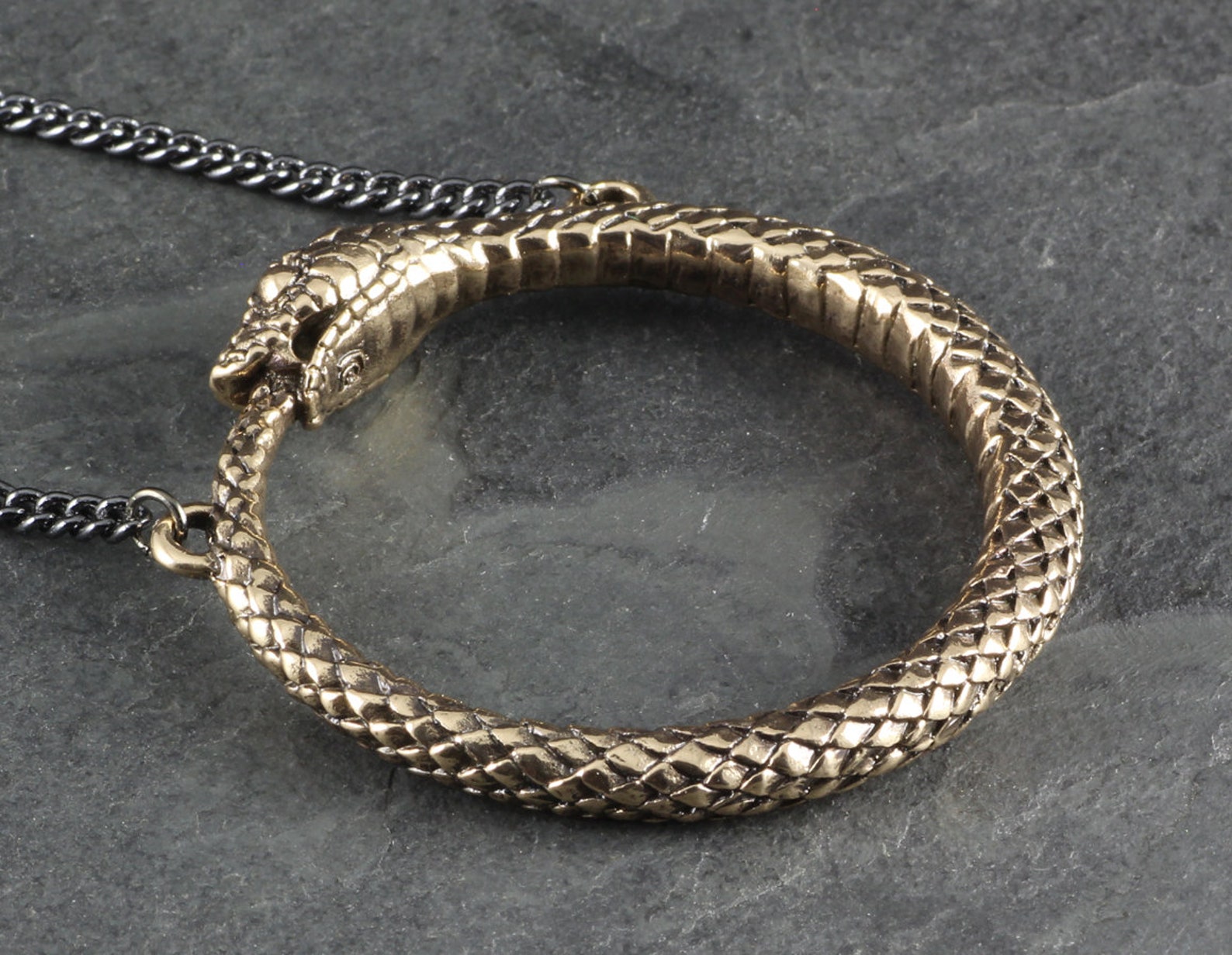 Ouroboros Necklace - Bronze Ouroboros Pendant - Snake Necklace - Etsy