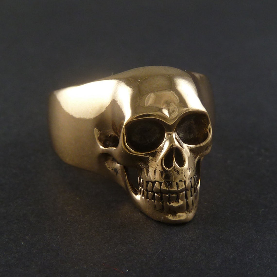 Statement Ring Skull Ring Bronze Human Skull Ring - Etsy
