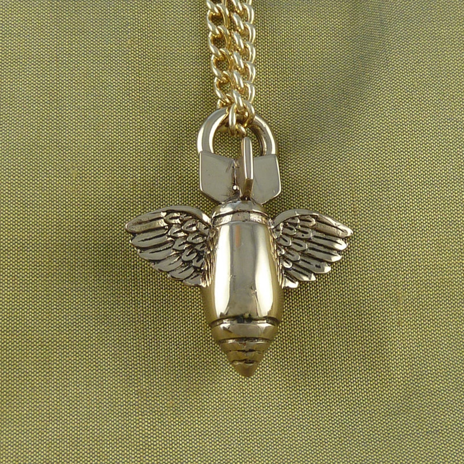 Bomb Necklace - Bronze Flying Bomb Pendant - Etsy
