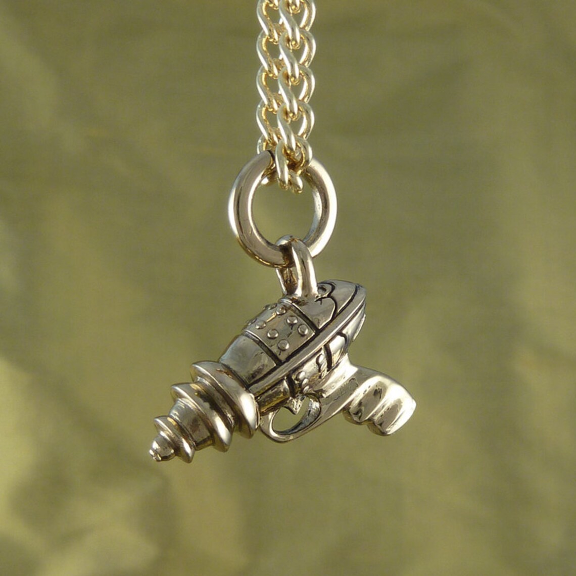 Ray Gun Necklace Bronze Ray Gun Pendant Sci Fi Necklace | Etsy