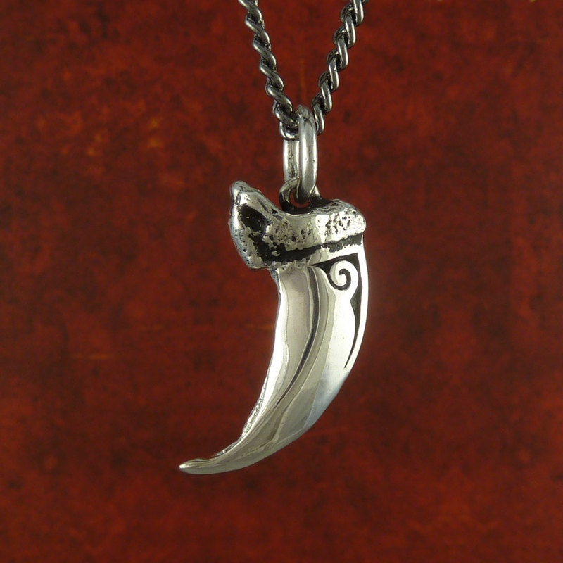 Wolf Claw Necklace - Antique Silver Wolf Claw Pendant - Claw Necklace ...