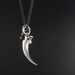 Raven Talon & Garnet Necklace - Antique Silver Raven Talon With ...