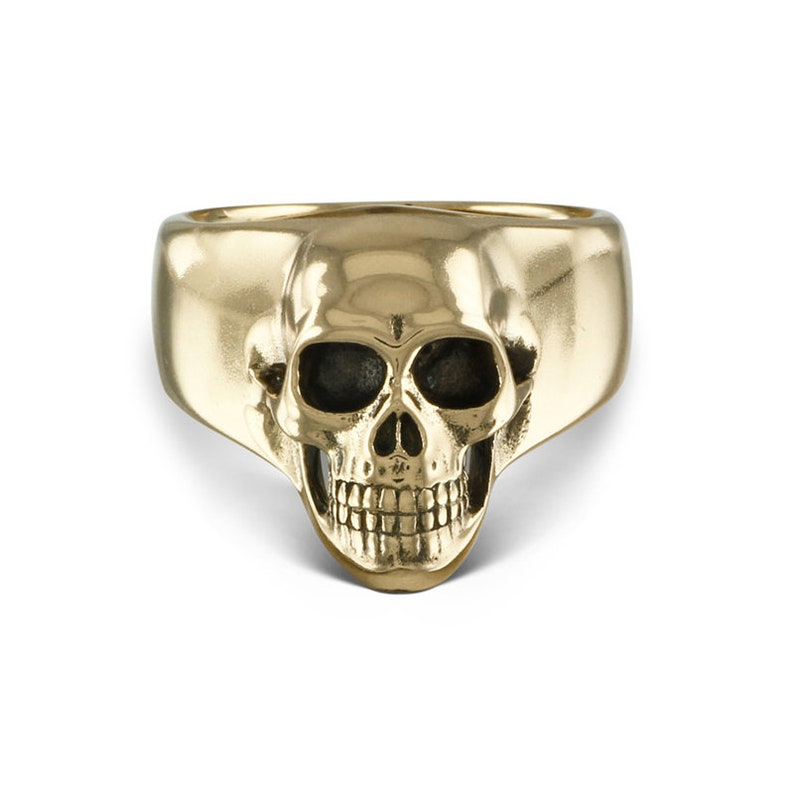 Mens Skull Ring Bronze Human Skull Ring - Etsy