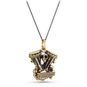 Motorcycle Engine Necklace - Bronze V Twin Engine Necklace - Motorcycle ...