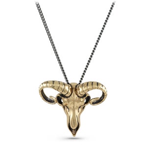 Ram Necklace - Ram Skull Bronze Pendant - Etsy