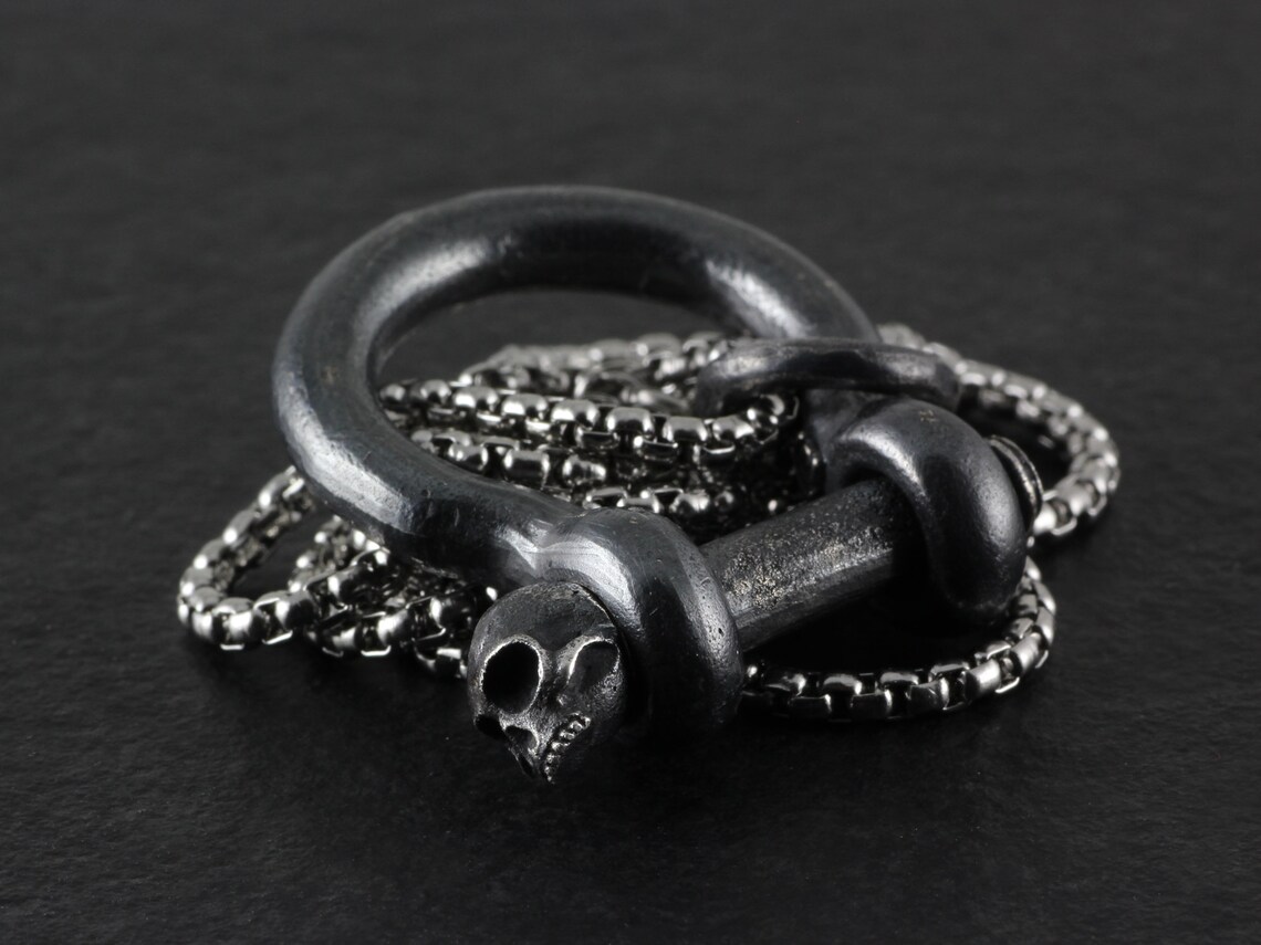 Shackle Necklace Sterling Silver Shackle Pendant Shackle - Etsy