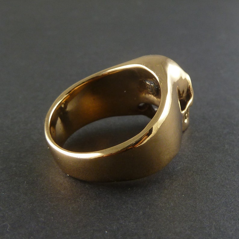 Mens Skull Ring Bronze Human Skull Ring | Etsy