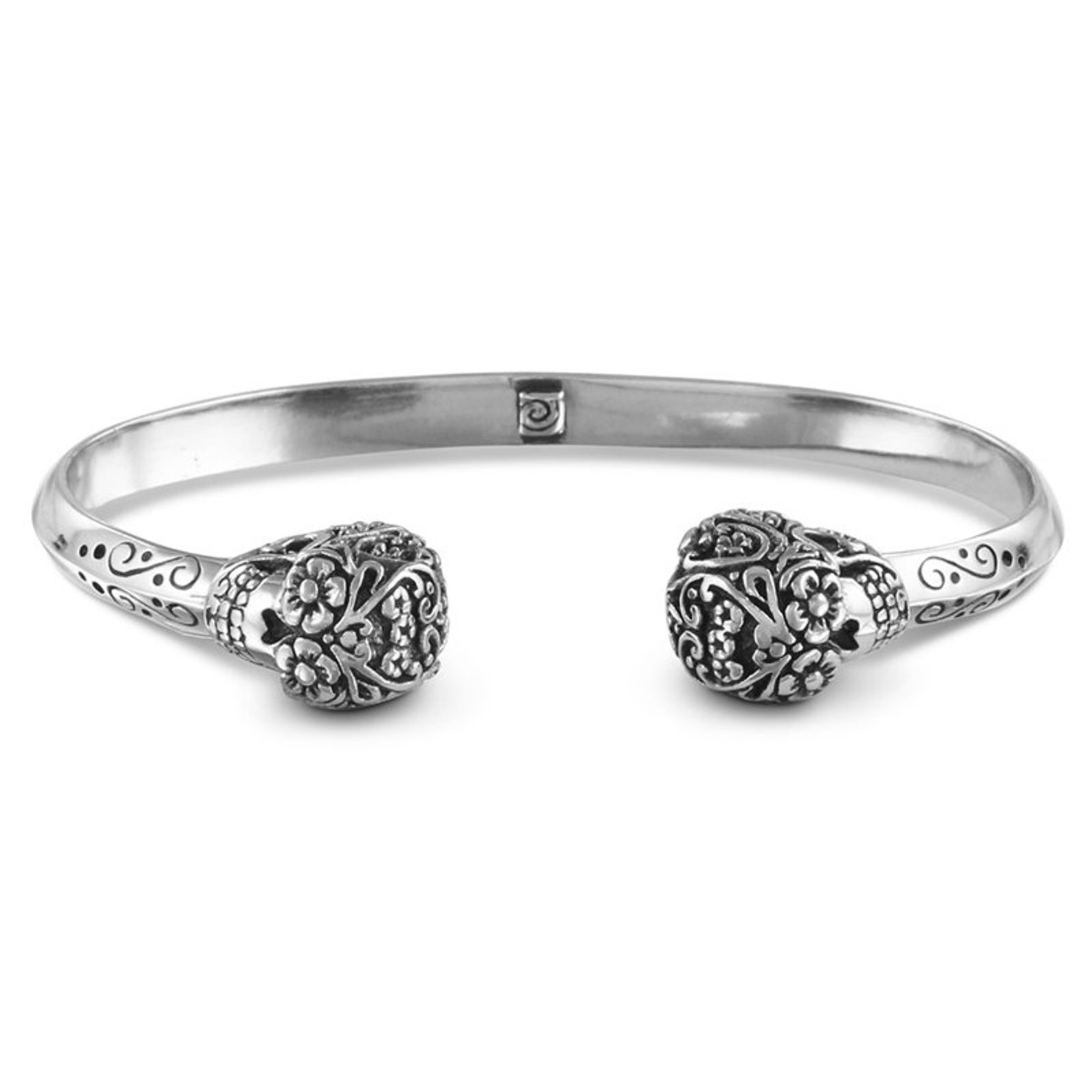 Sugar Skull Cuff - Antique Silver Day of the Dead Cuff Bracelet ...