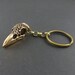 Bird Skull Keychain Bronze Raven Skull Keychain - Etsy
