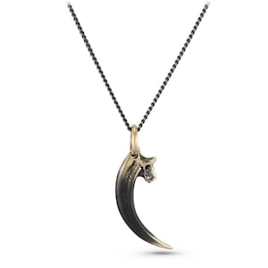 Black Talon Necklace - Raven Talon Pendant - Bronze Bird Talon Necklace ...