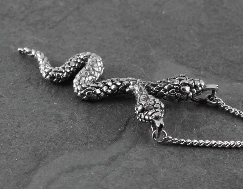Two Headed Snake Necklace - Sterling Silver Two-headed Snake Pendant ...