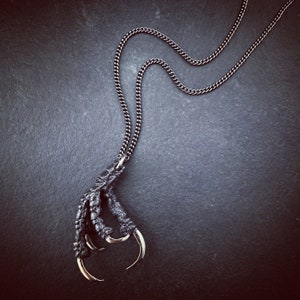Claw Pendant - Antique Silver Crow Claw Necklace - Bird Foot Pendant - Etsy