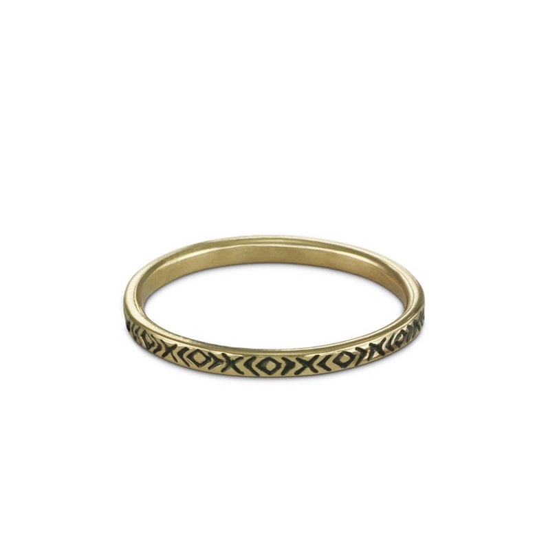 Geometric Stacking Ring Bronze Geometric Patterned Stackable | Etsy