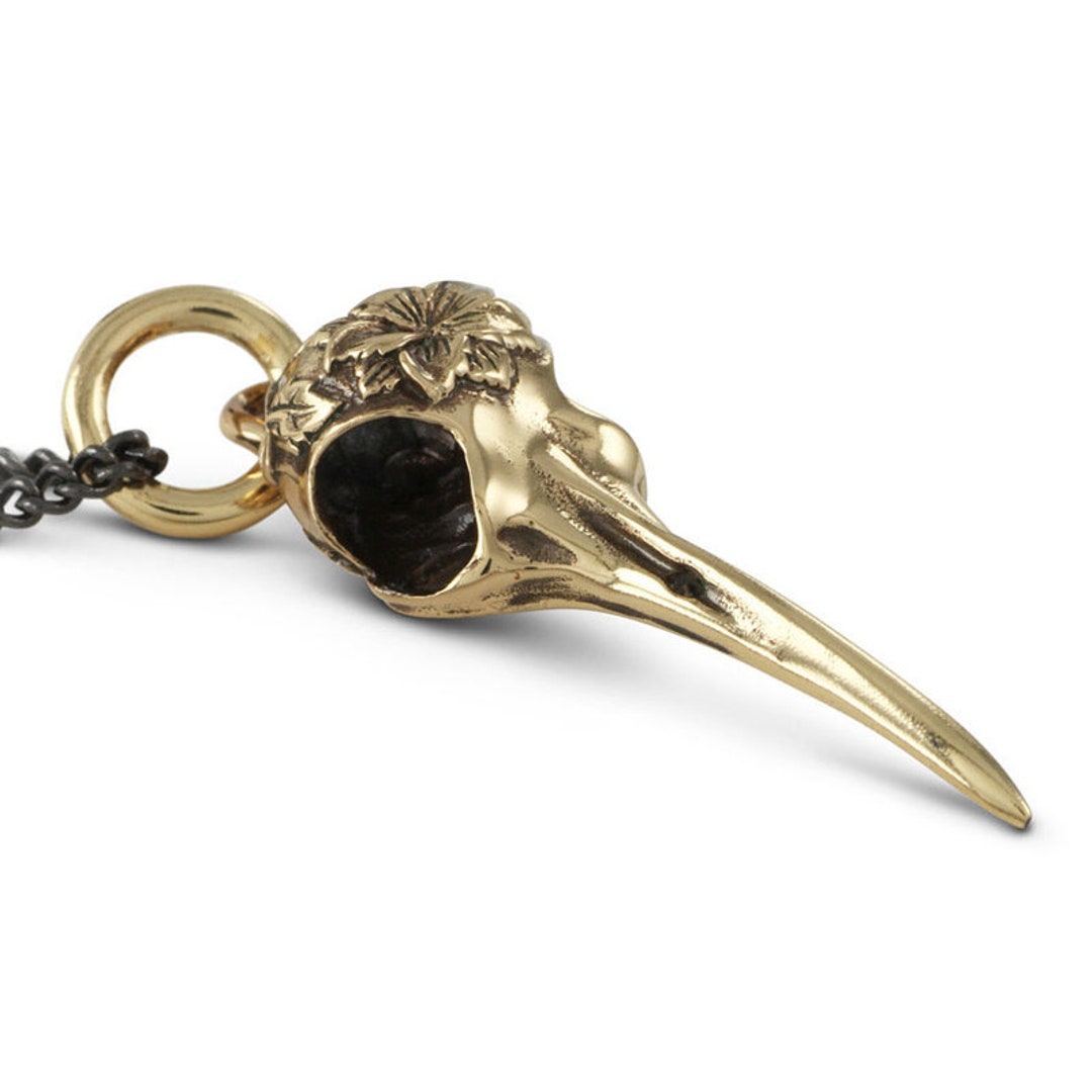 Hummingbird Skull Necklace - Bronze Hummingbird Skull Pendant - Etsy