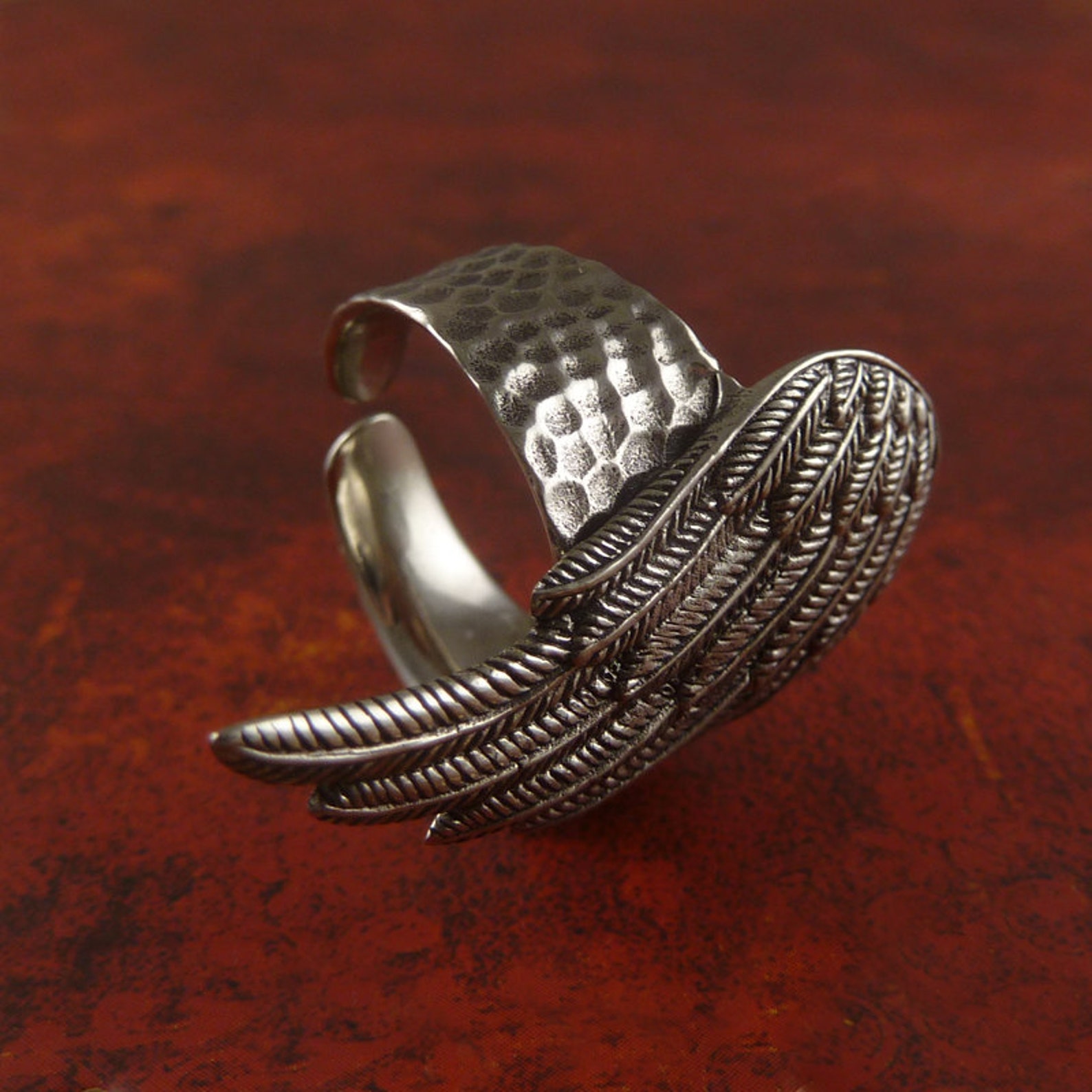 Wing Ring White Bronze Wing Ring - Etsy