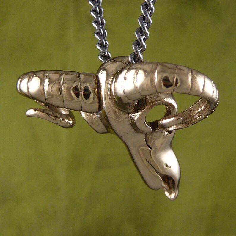 Ram Necklace Ram Skull Bronze Pendant | Etsy