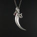 Raven Talon & Garnet Necklace - Antique Silver Raven Talon With ...