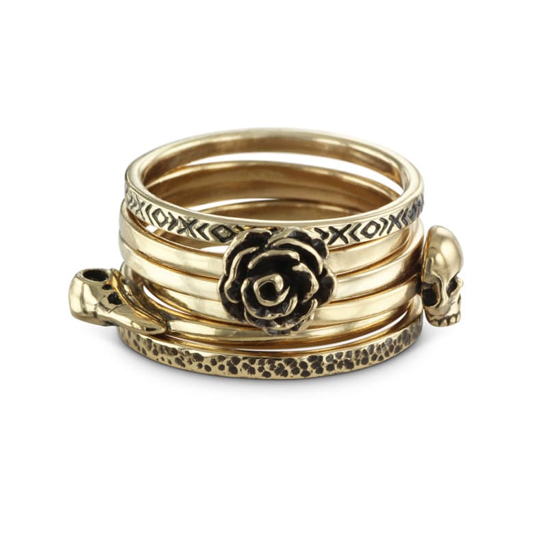 Hammered Stacking Ring Bronze Textured Stackable Ring | Etsy