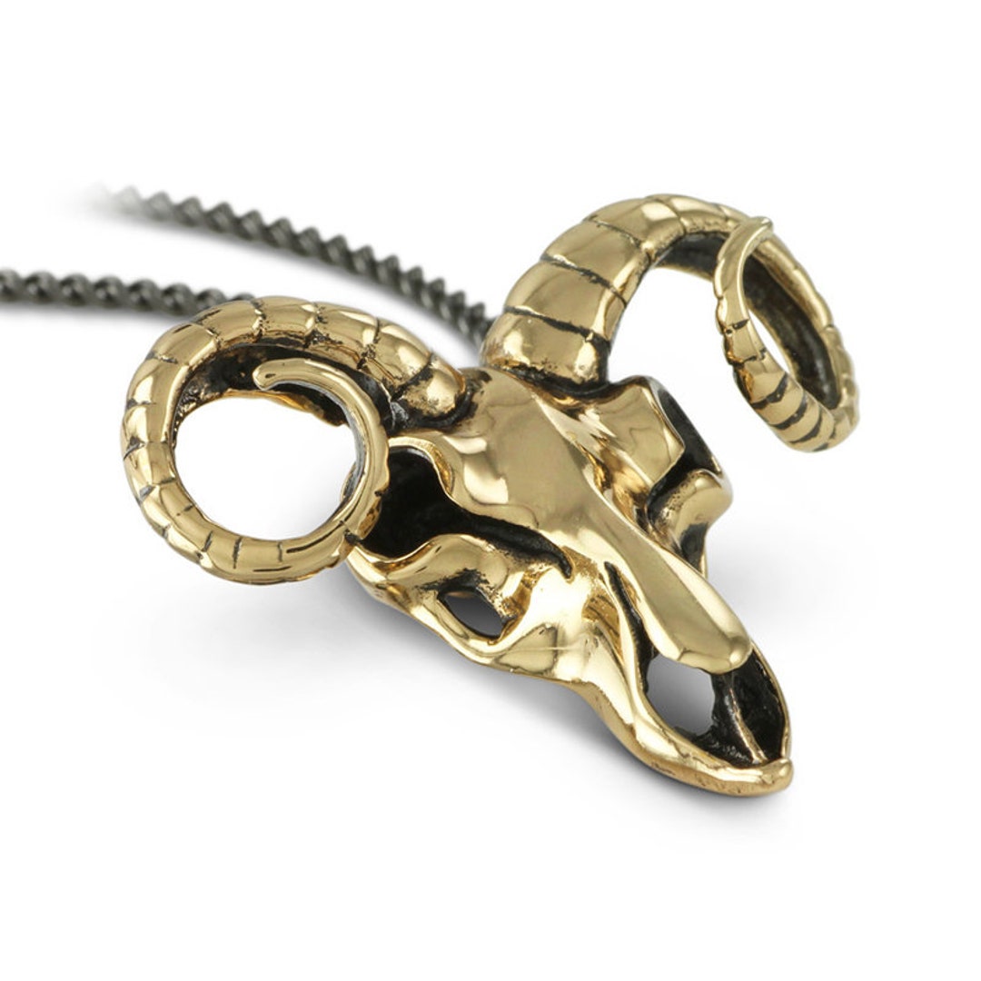 Ram Necklace - Ram Skull Bronze Pendant - Etsy