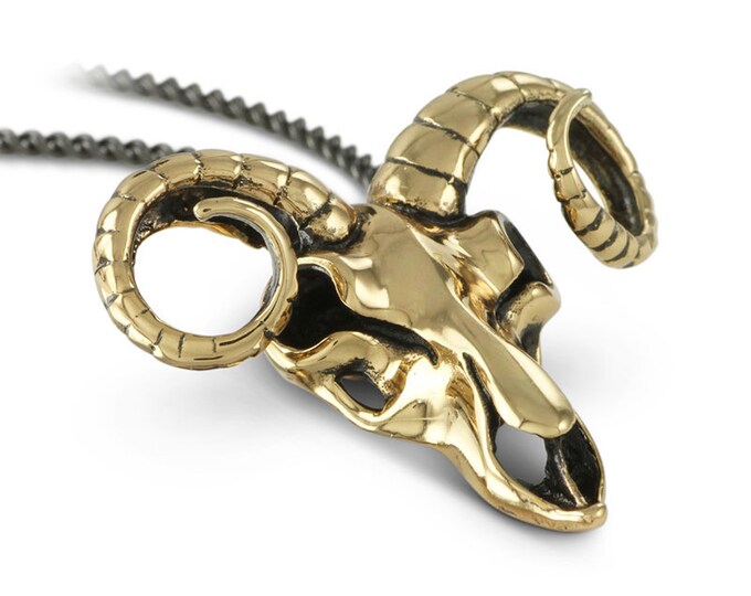 Ram Necklace Ram Skull Bronze Pendant - Etsy