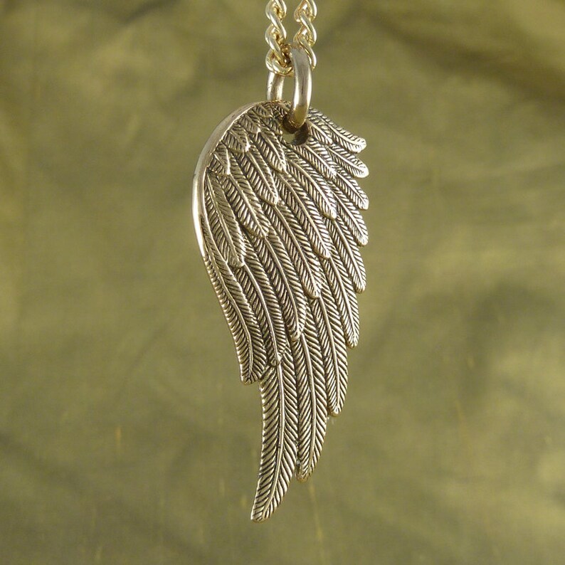 Angel Wing Necklace Bronze Angel Wing Pendant Wing - Etsy