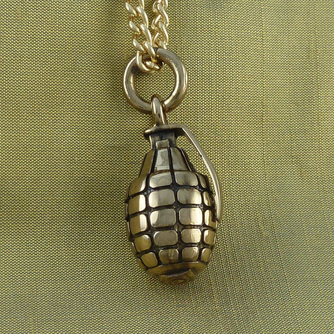Grenade Necklace - Bronze Hand Grenade Pendant - Etsy