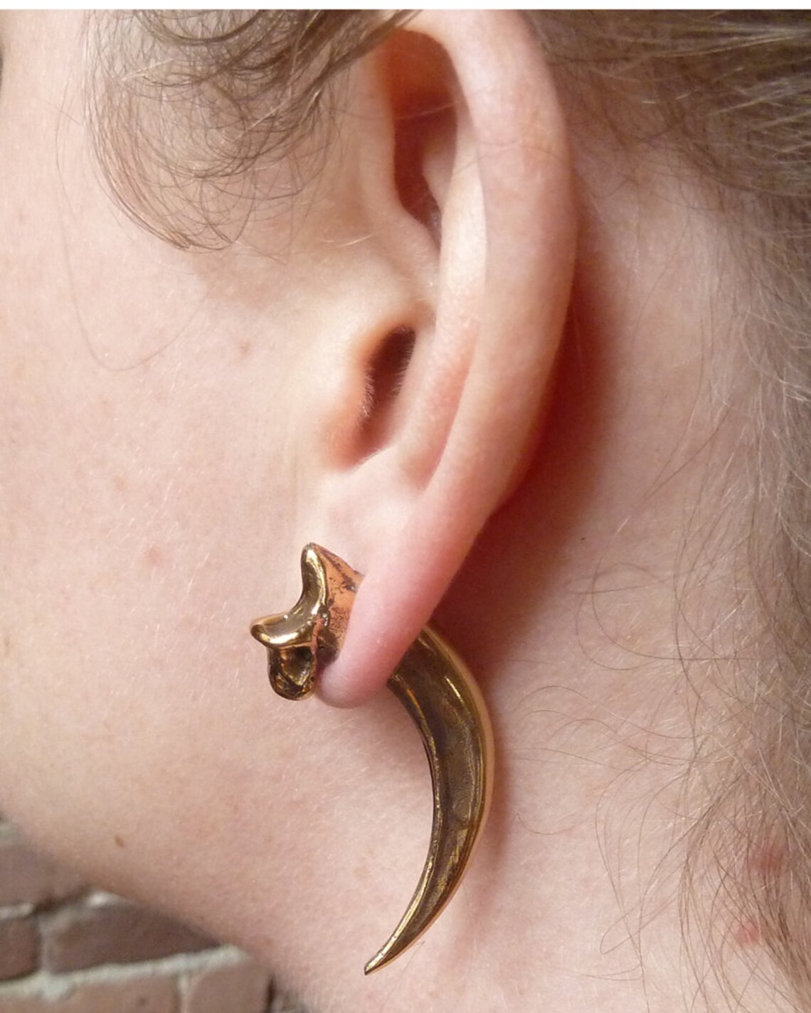 Talon Earrings Bronze Eagle Talon Earrings Fake Gauge - Etsy